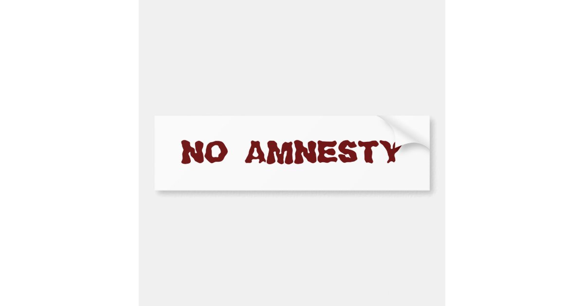 NO AMNESTY - NO JOBS - NO INCENTIVES BUMPER STICKER | Zazzle