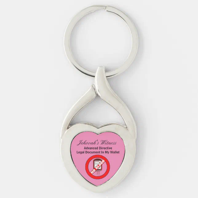 No Blood, Advanced Directive Keychain | Zazzle