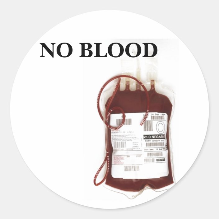 No Blood Sticker | Zazzle.com