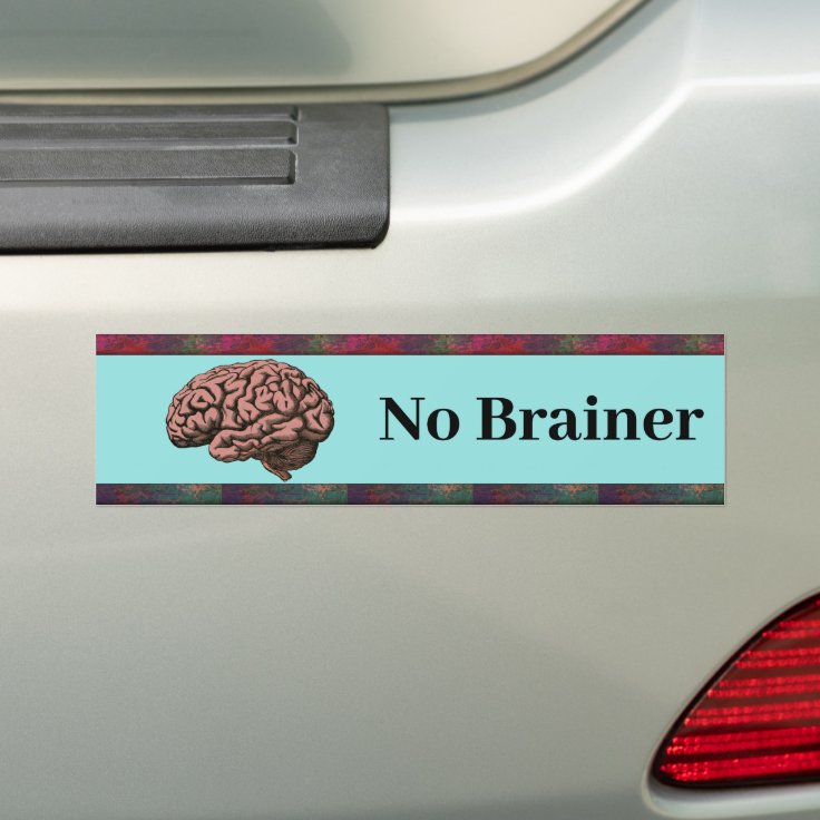 No Brainer Bumper Sticker | Zazzle