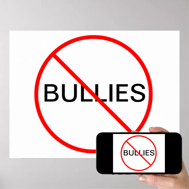 No Bullies Poster | Zazzle