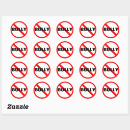 No Bully Stickers | Zazzle