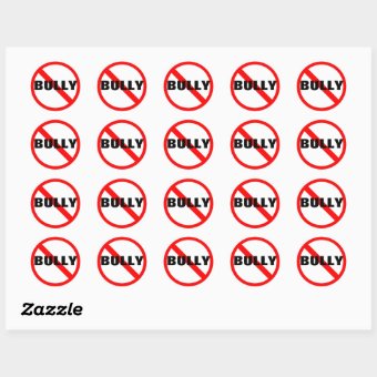 No Bully Stickers | Zazzle