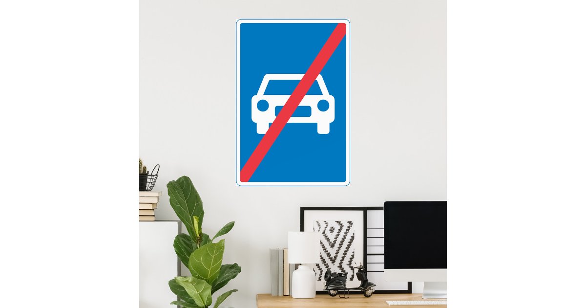 No Cars Sign Poster | Zazzle