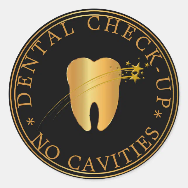 No Cavities Dental Check-Up Classic Round Sticker | Zazzle