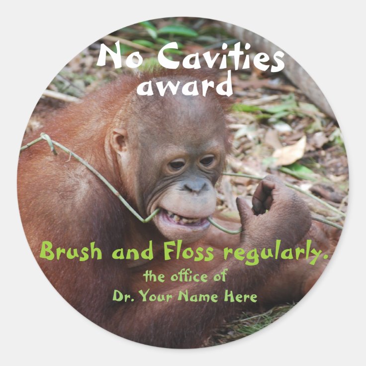 No Cavities Dentist Award for Children Classic Round Sticker | Zazzle