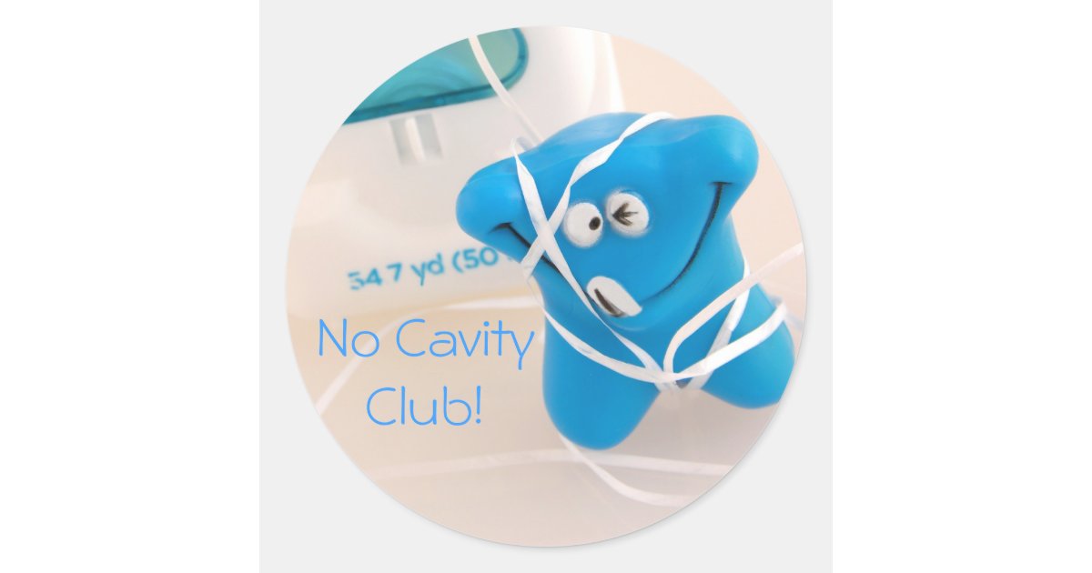 No Cavity Club! Classic Round Sticker | Zazzle