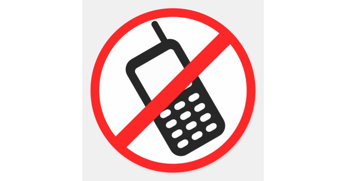 No Cell Phone Sticker | Zazzle