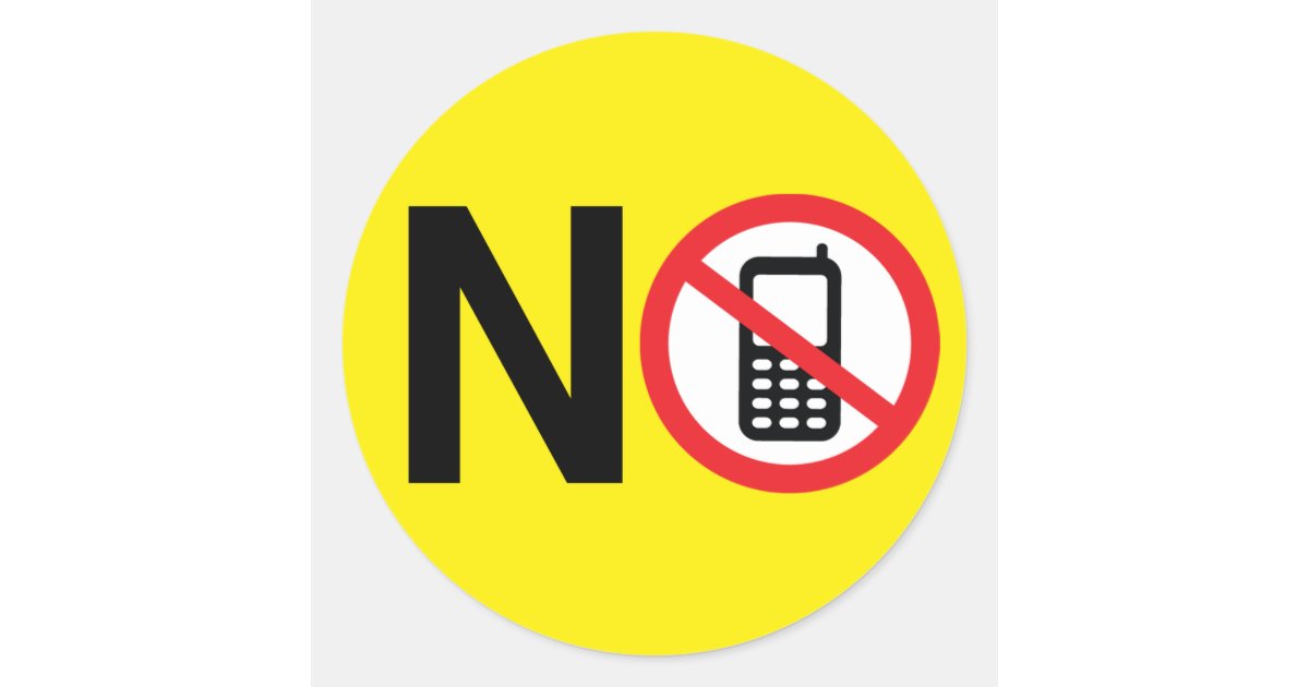 No Cell Phones Sticker | Zazzle