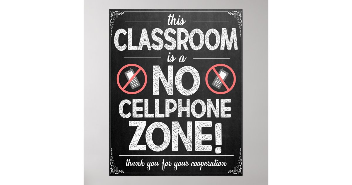 No Cellphones Allowed Classroom Poster | Zazzle