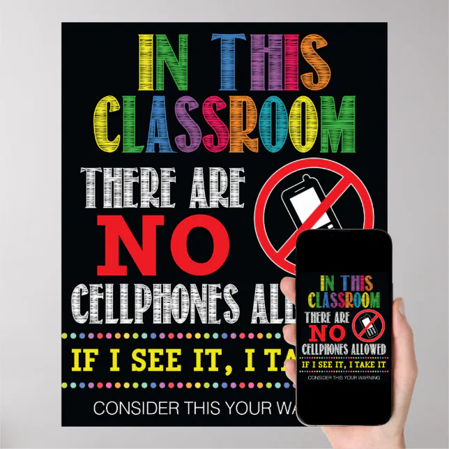 No Cellphones Classroom Sign | Zazzle