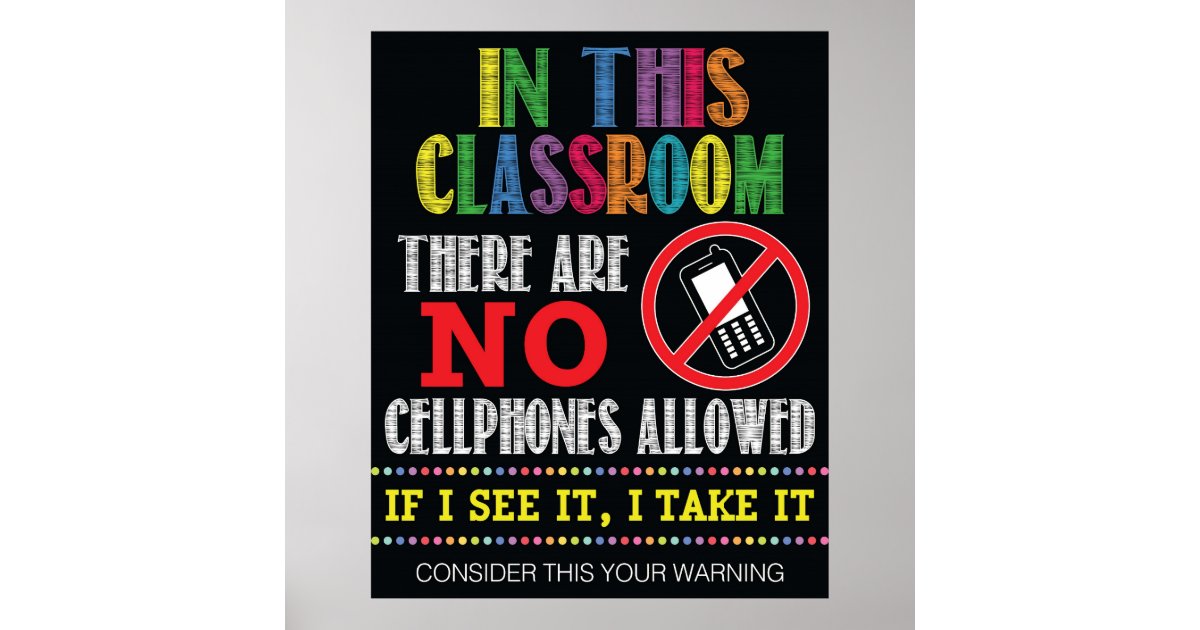 No Cellphones Classroom Sign | Zazzle