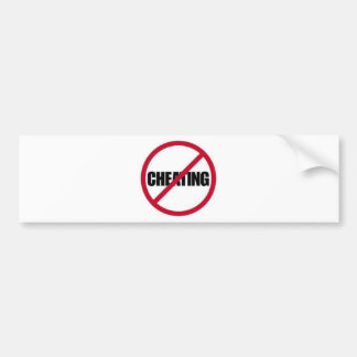 no cheating symbol bumper sticker