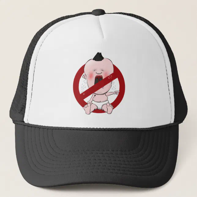 NO CRY BABIES - NO TATTLE TALES TRUCKER HAT | Zazzle