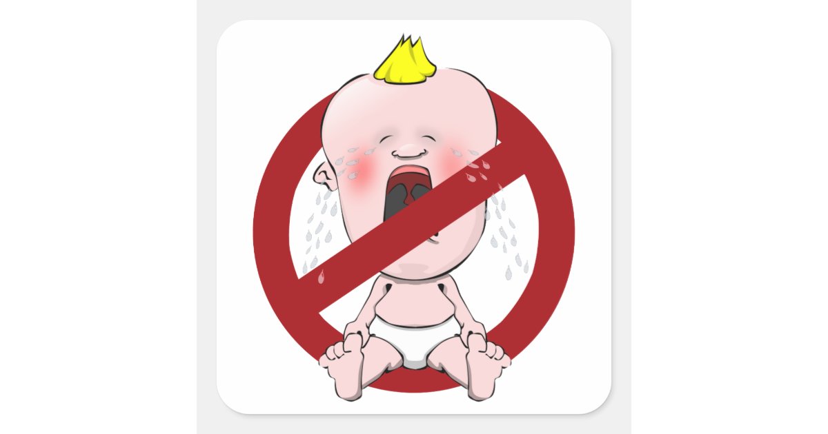 NO CRY BABIES SQUARE STICKER | Zazzle