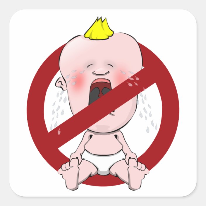 NO CRY BABIES SQUARE STICKER | Zazzle.com