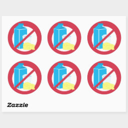No Dairy Symbol Dairy Free Allergy Warning Classic Round Sticker | Zazzle