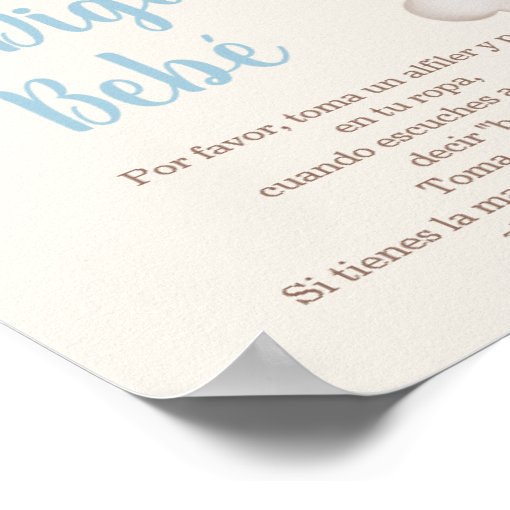 No Digas Bebé letrero para Baby Shower Poster | Zazzle