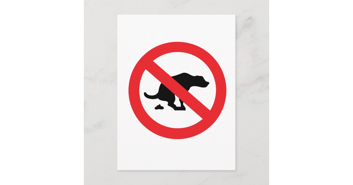 No dog poop sign funny sarcastic postcard | Zazzle