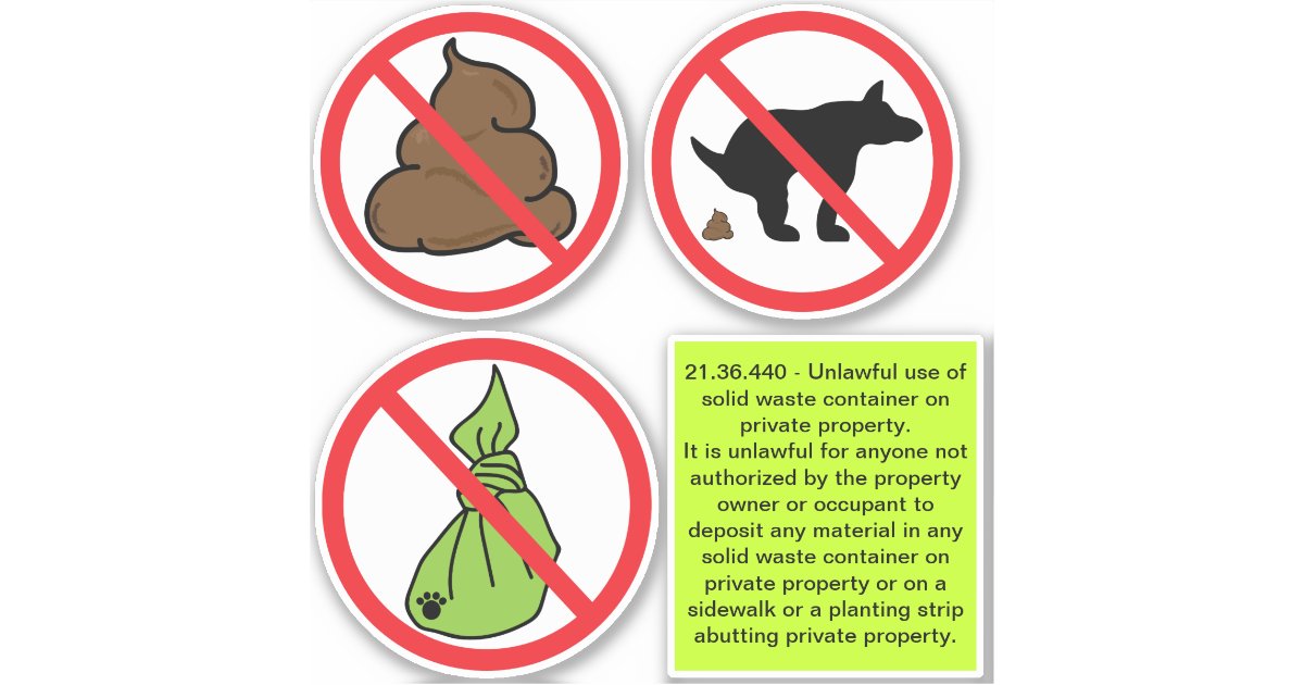 No Dog Poop Sticker | Zazzle.com