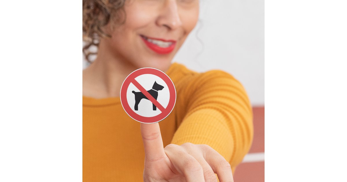 No Dogs Sign Stickers | Zazzle