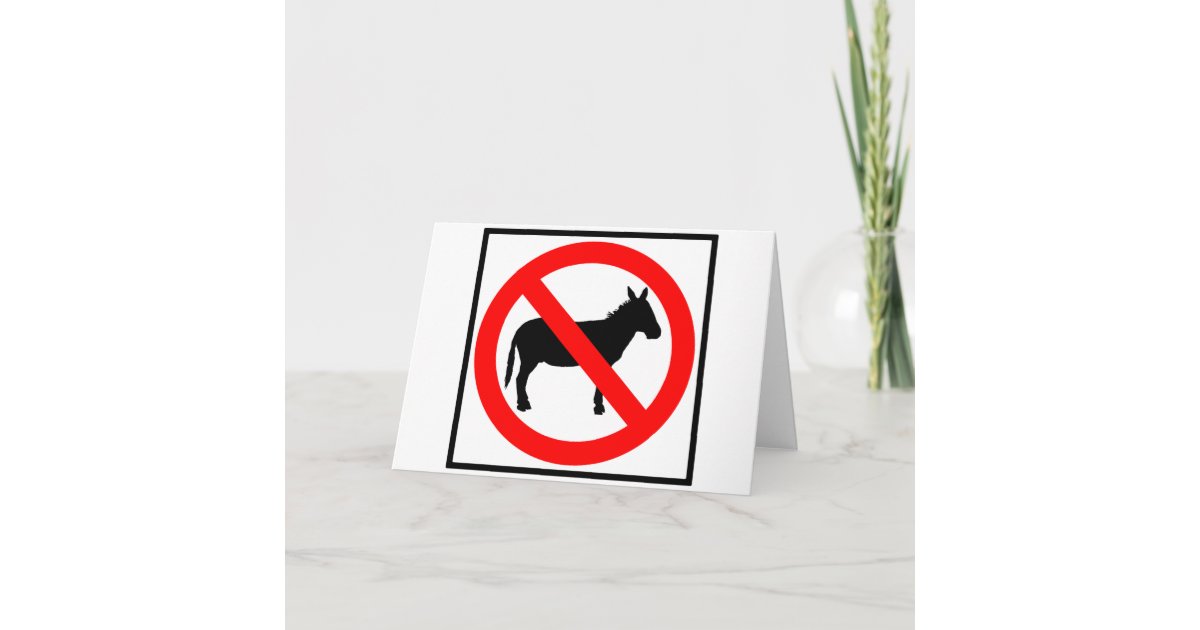No Donkeys Highway Sign Card | Zazzle