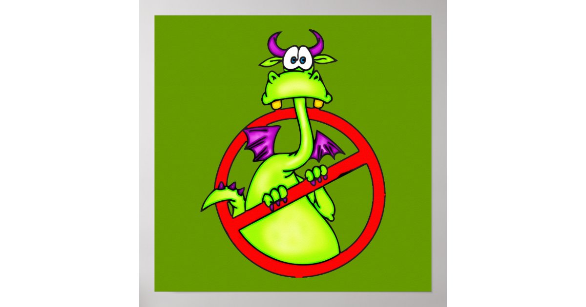 No Dragons Allowed Symbol Poster | Zazzle