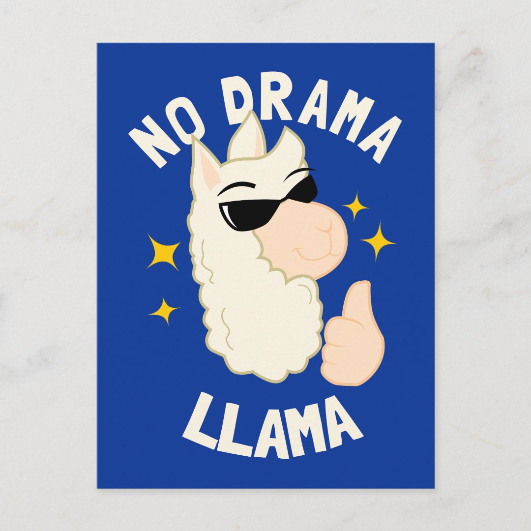 No Drama Llama Postcard | Zazzle