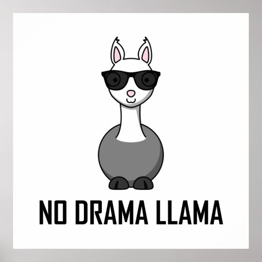 No Drama Llama Sunglasses Poster | Zazzle.com