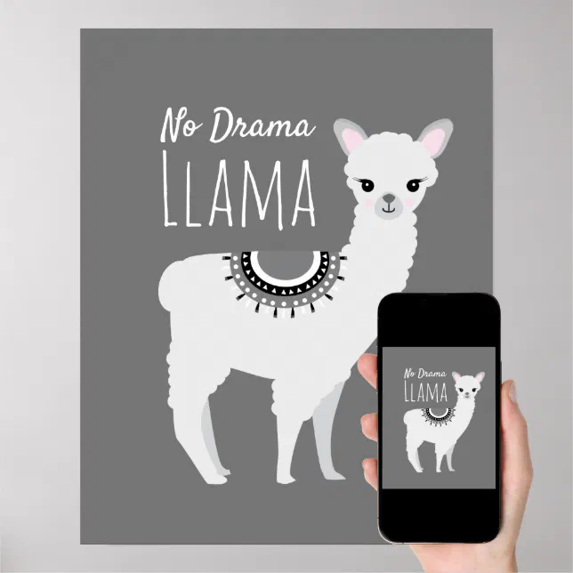 No Drama Llama Wall Art Illustration | Zazzle