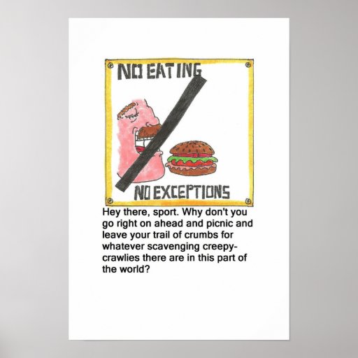 No Eating Sign Poster | Zazzle