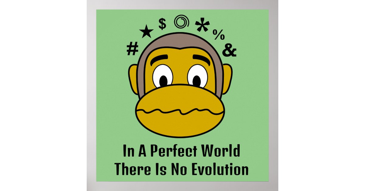 No evolution monkey motivational poster | Zazzle
