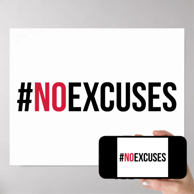 No Excuses Gym Quote Poster | Zazzle