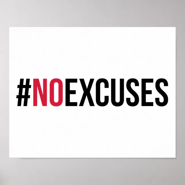 No Excuses Gym Quote Poster | Zazzle