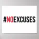 No Excuses Gym Quote Poster | Zazzle