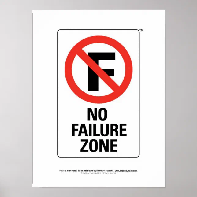 No FAILURE Zone Poster - with Info Line.jpg | Zazzle