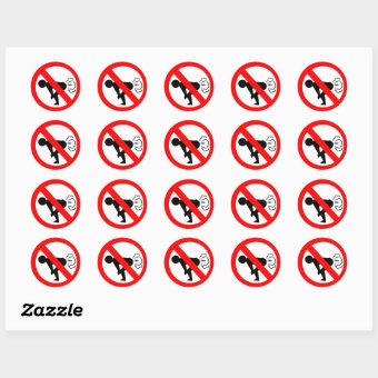 No Fart Zone Classic Round Sticker | Zazzle