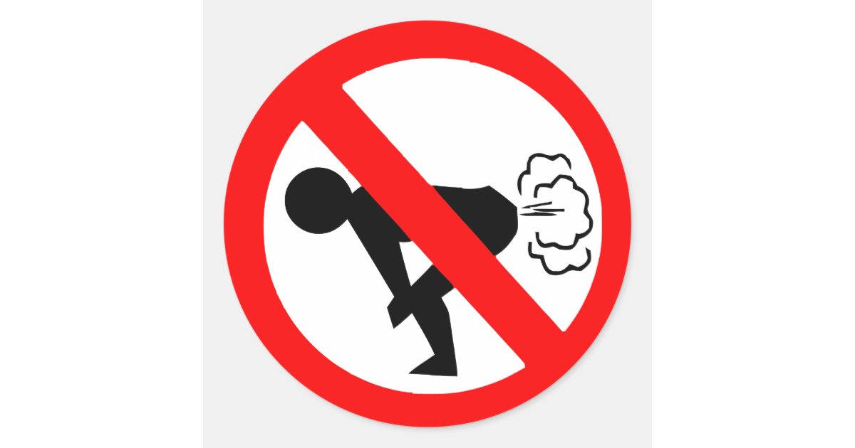 No Fart Zone Classic Round Sticker | Zazzle