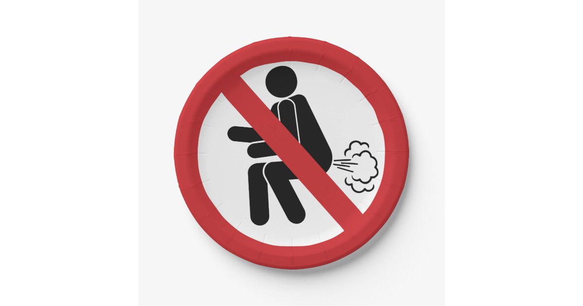 NO Farting ⚠ Funny Thai Toilet Sign ⚠ Paper Plates | Zazzle