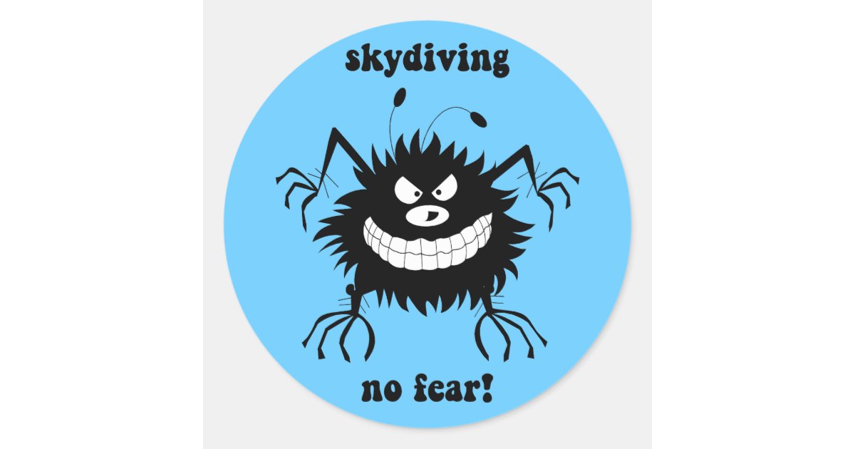 no fear skydiving classic round sticker | Zazzle