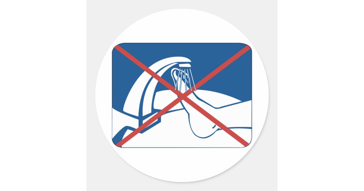 No Feet Washing in the Sink Sign, Thailand Classic Round Sticker | Zazzle