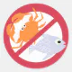 No Fish or Shellfish Symbol Red Allergen Alert Classic Round Sticker ...