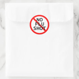 No Flu Shot Classic Round Sticker | Zazzle