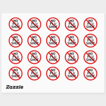 No Flu Shot Classic Round Sticker | Zazzle
