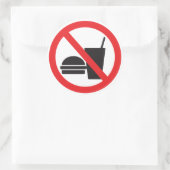 No Food or Drink sign Classic Round Sticker | Zazzle