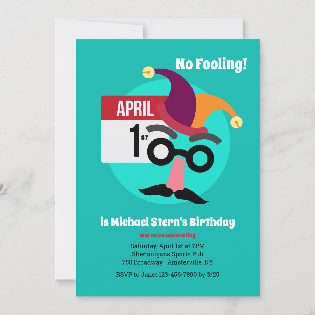 No Fooling Birthday Party Invitation | Zazzle