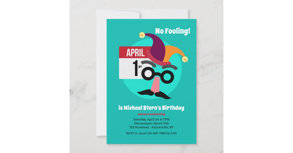 No Fooling Birthday Party Invitation | Zazzle