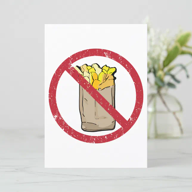 No Fries Sign Invitation | Zazzle