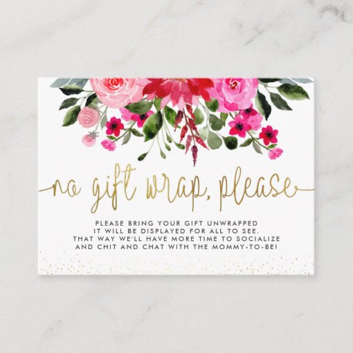 No Gift Wrap Please Shower Enclosure Card | Zazzle