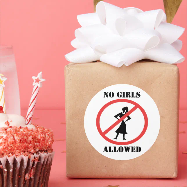 No Girls Allowed Classic Round Sticker | Zazzle